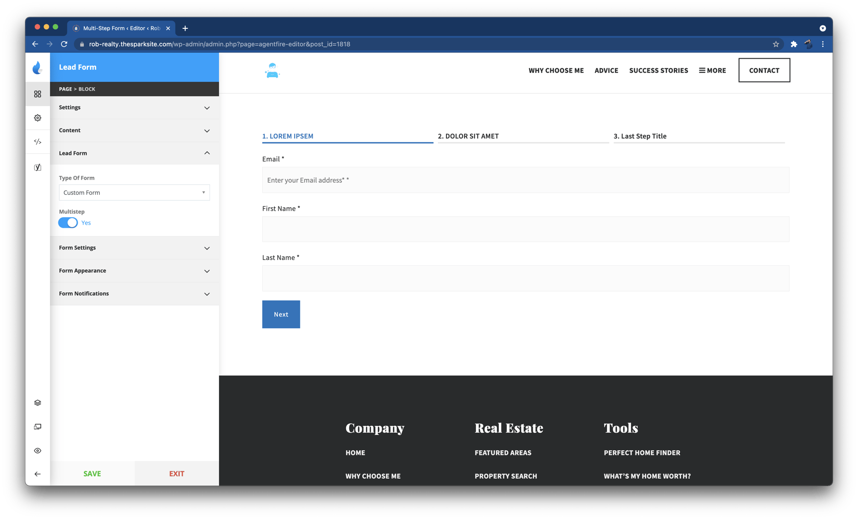Lead Forms: Multi-Step Form